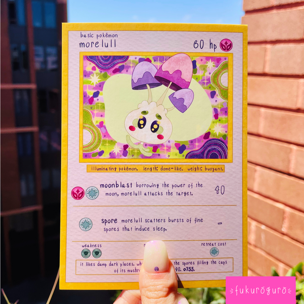 fukurōgurō: morelull pokémon card print
